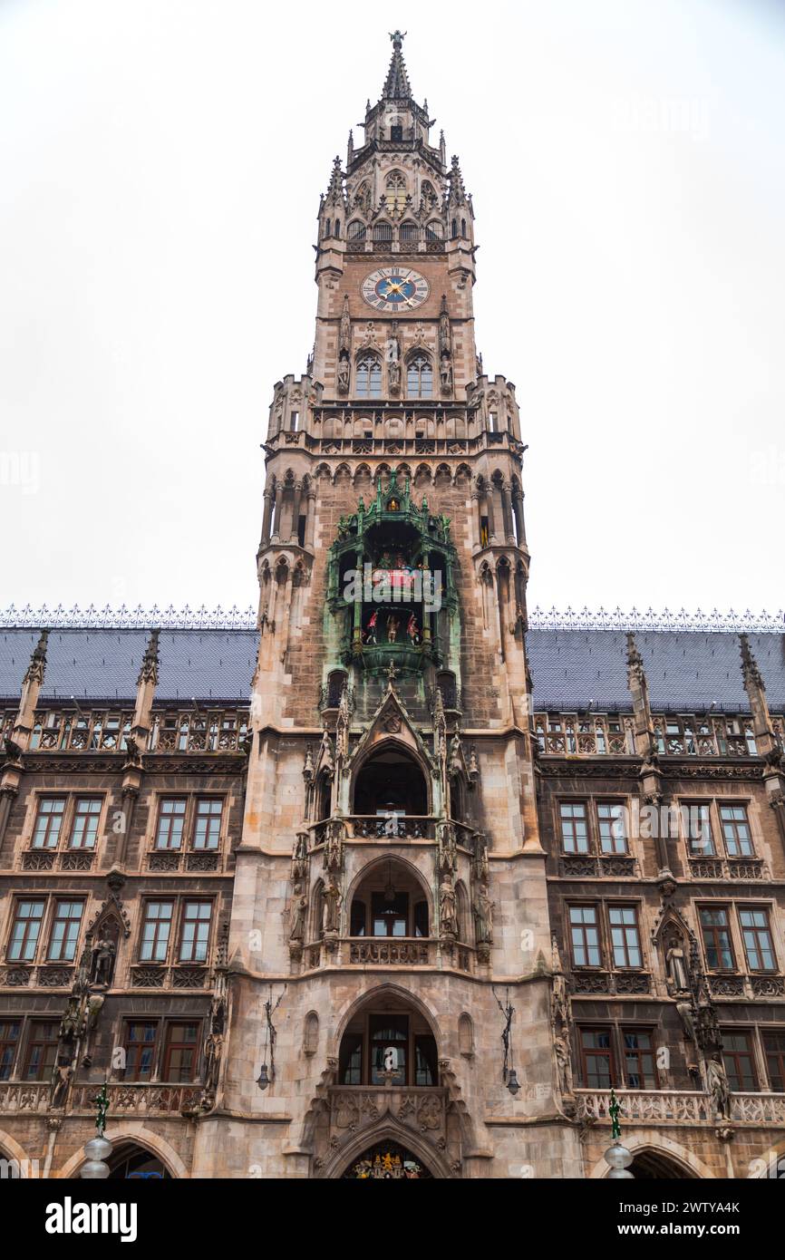 The Rathaus-Glockenspiel in Munich is a tourist attraction clock in ...
