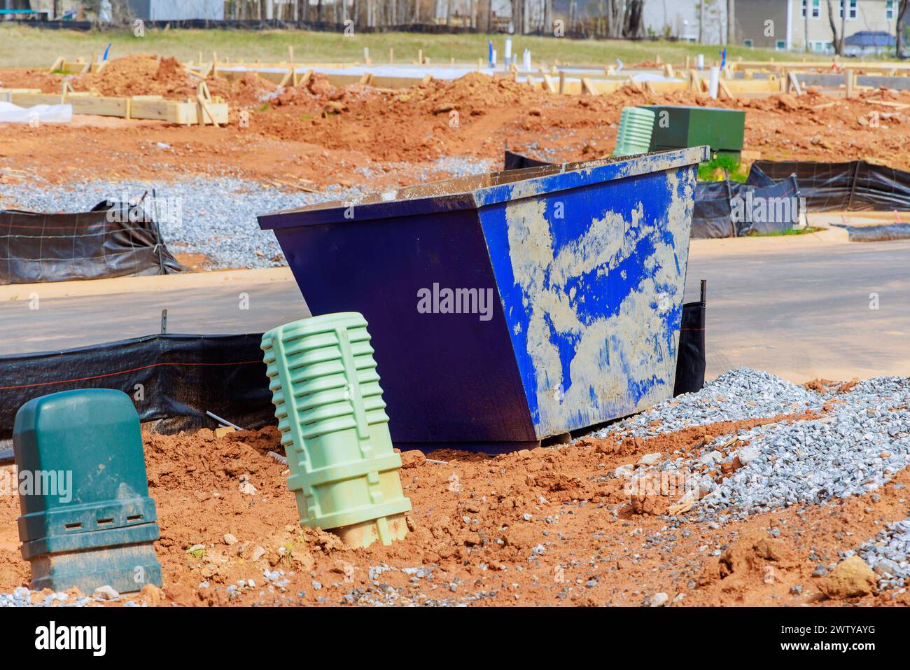 Using metal container dumpster to store construction waste at ...
