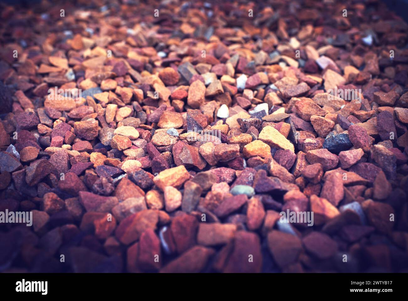 Gravel, rock and stone on ground closeup outdoor with detail on texture ...