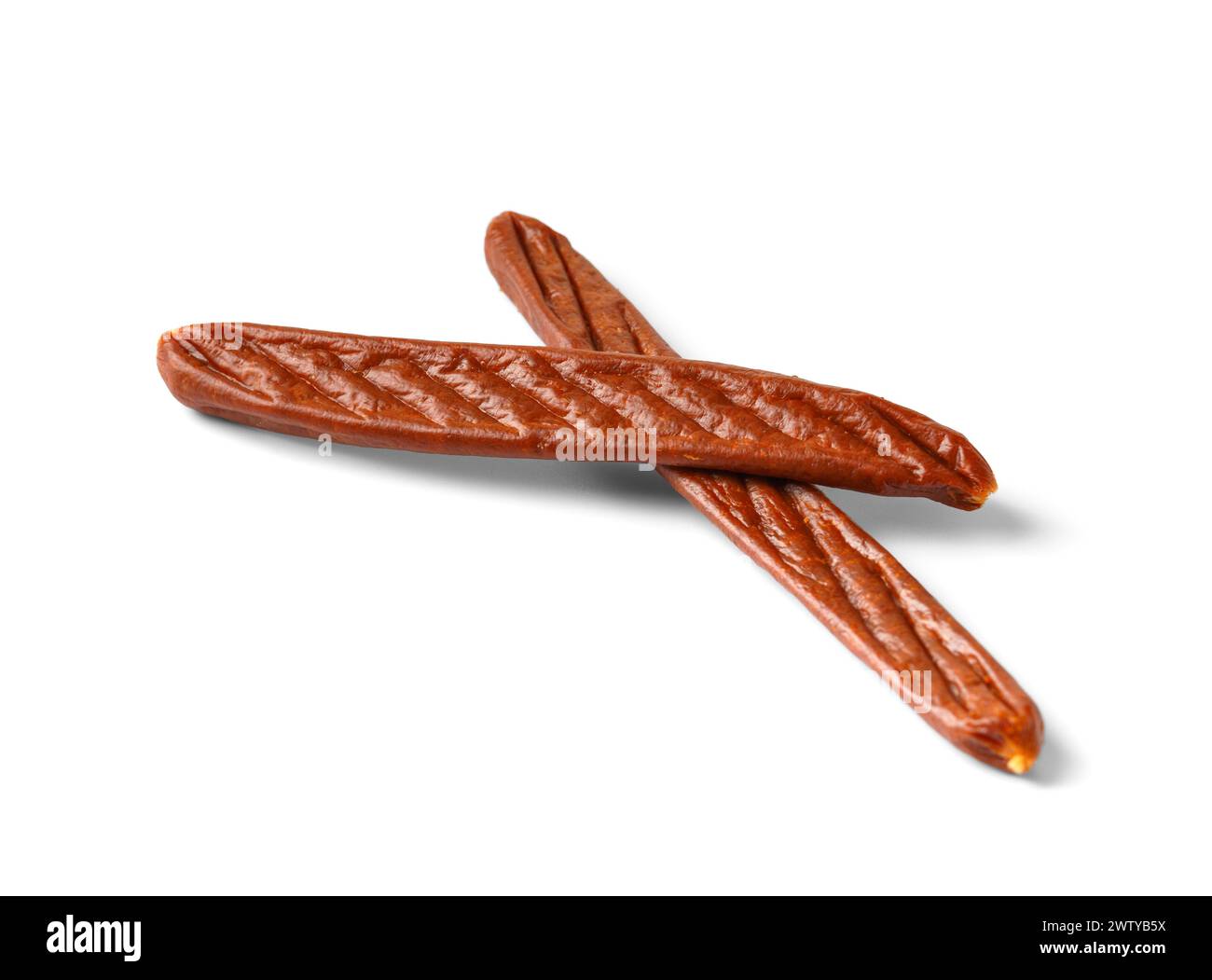 Sticks from dry fish caviar isolated on white background. Fish snacks ...