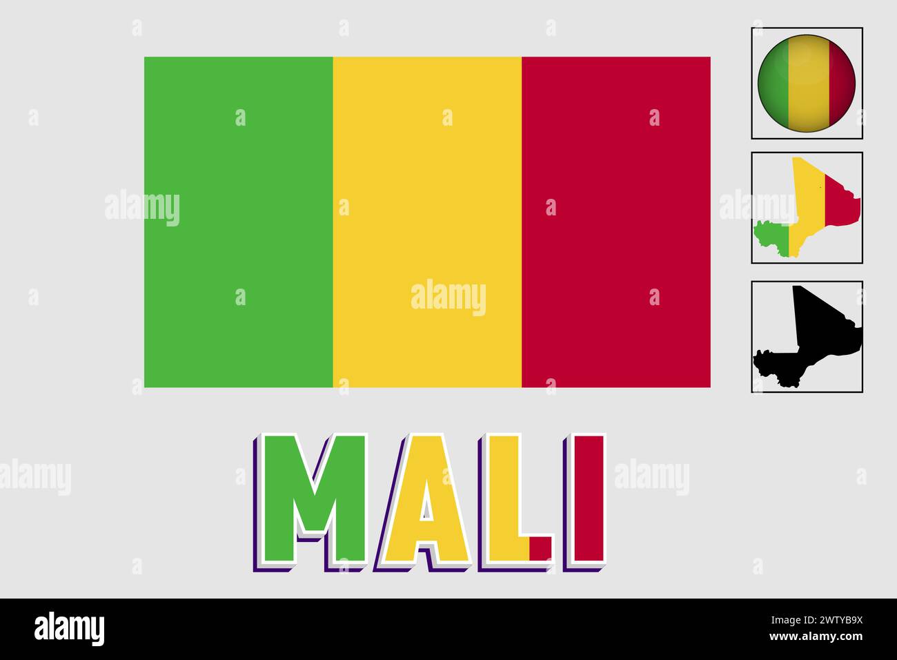 Mali flag in map hi-res stock photography and images - Alamy