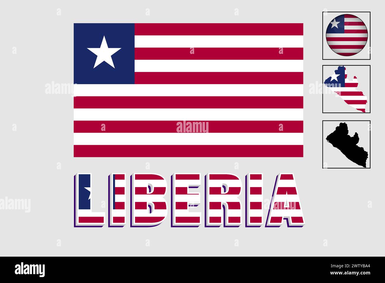 Liberia and map in a vector graphic Stock Vector Image & Art - Alamy
