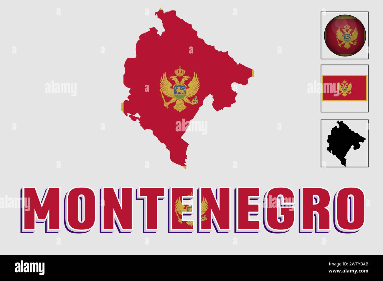 Montenegro flag and map in a vector graphic Stock Vector Image & Art ...