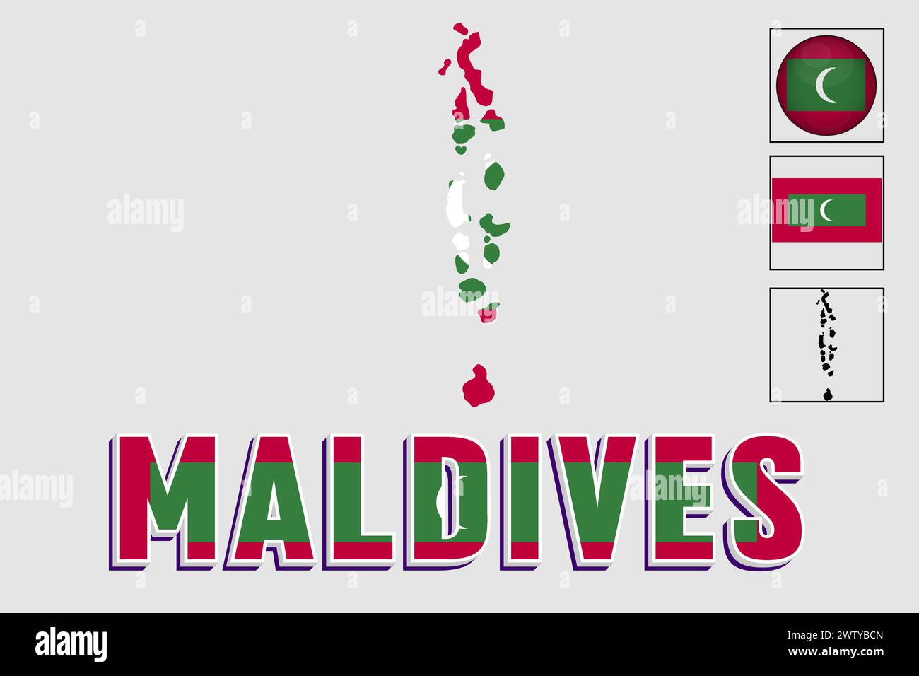 Vector maldive flag Stock Vector Images - Alamy