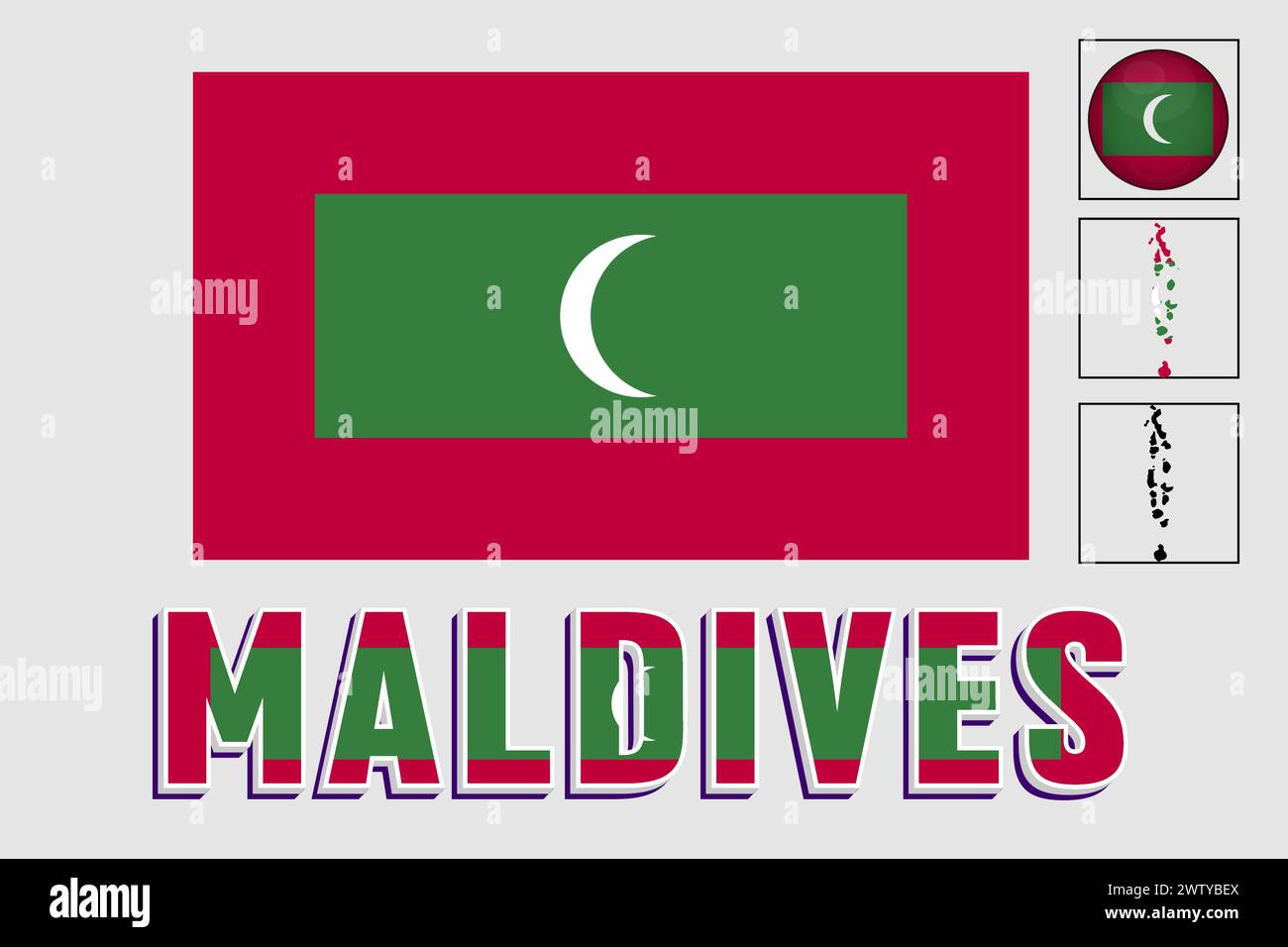 Vector maldive flag Stock Vector Images - Alamy
