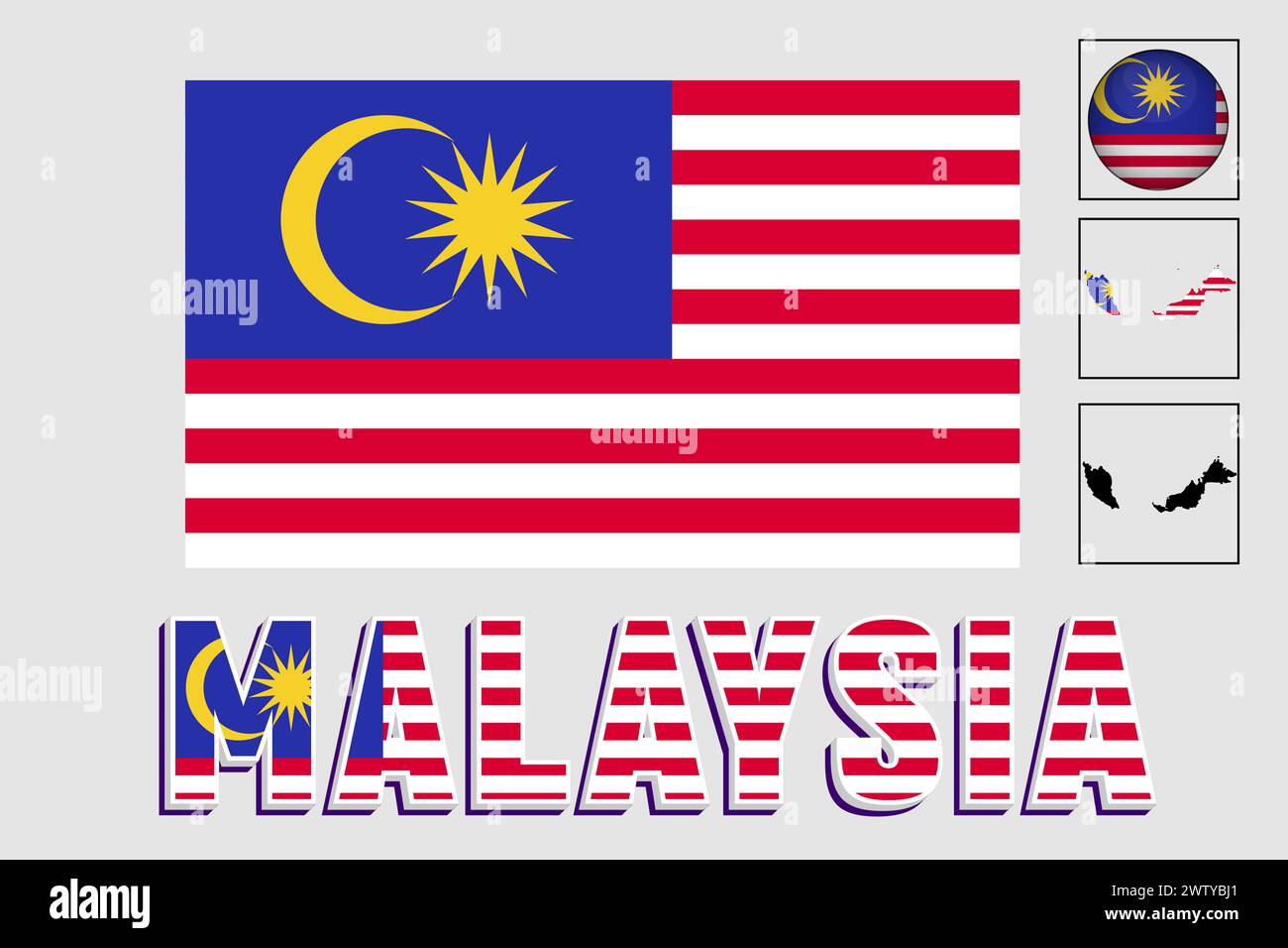 Malaysia map national map Stock Vector Images - Alamy