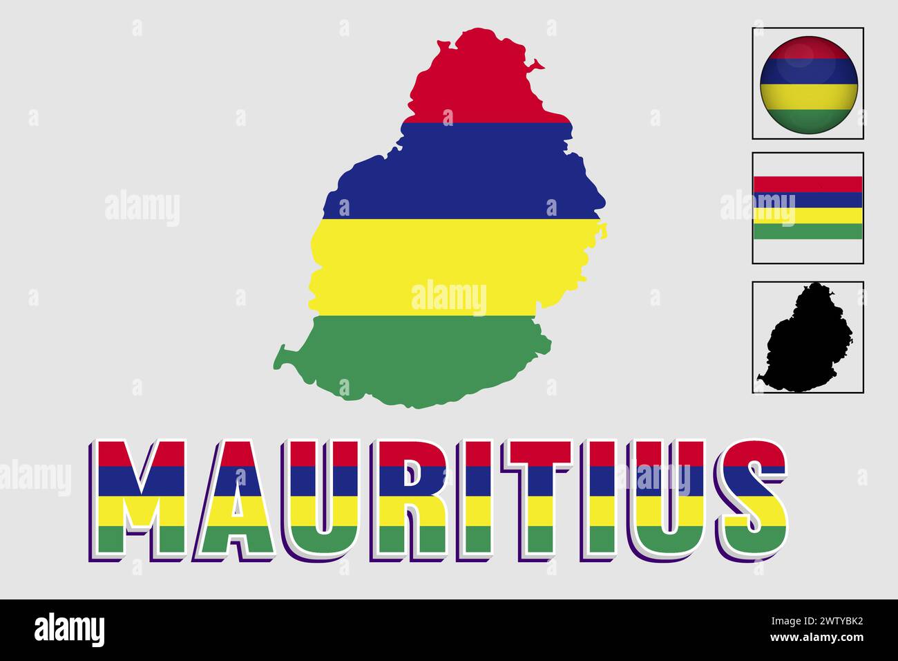Mauritius flag and map in a vector graphic Stock Vector Image & Art - Alamy