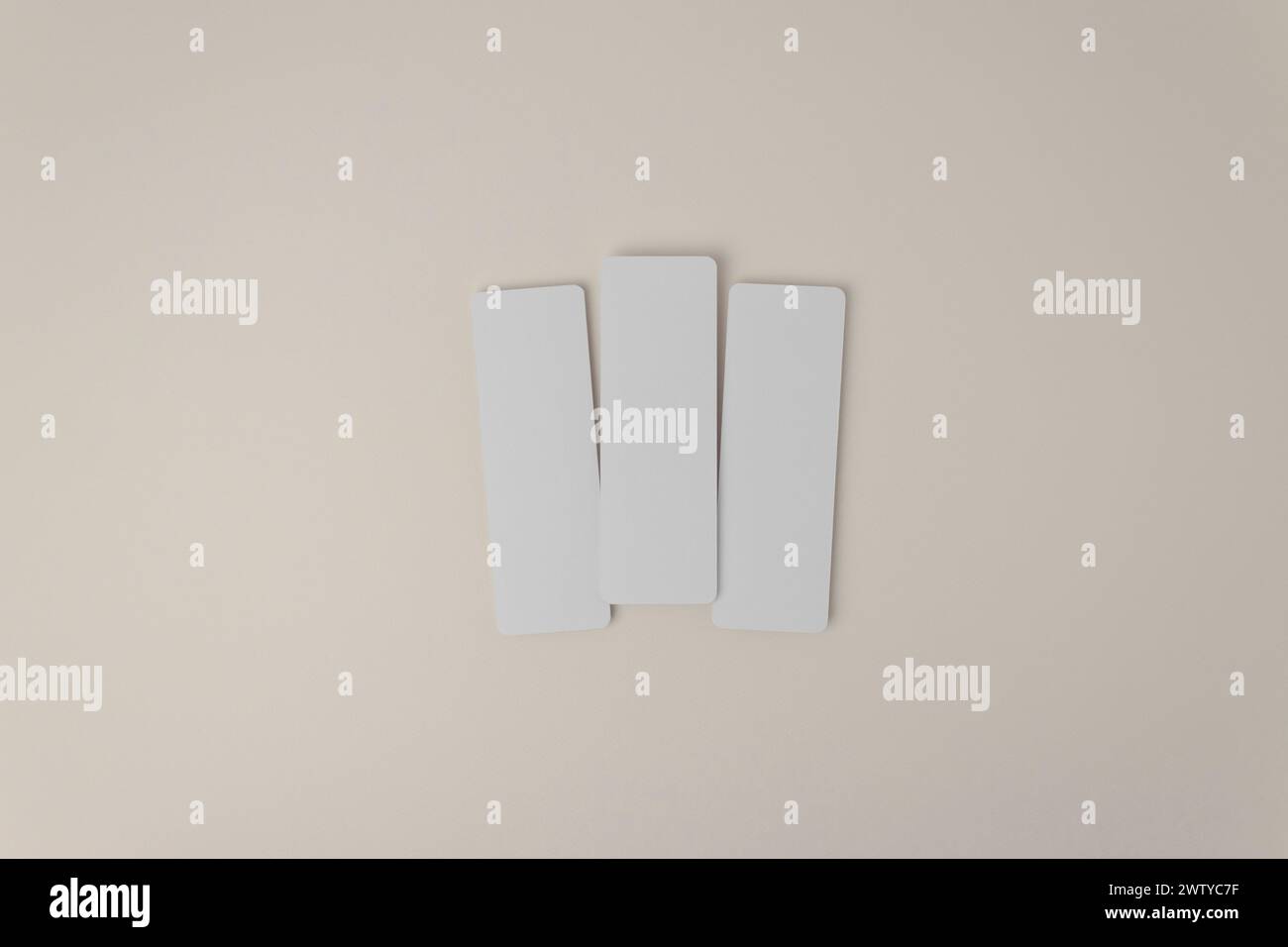 3 Bookmarks Mockup, 2x6 inch Bookmark Mockup, Minimal Styled Stock ...