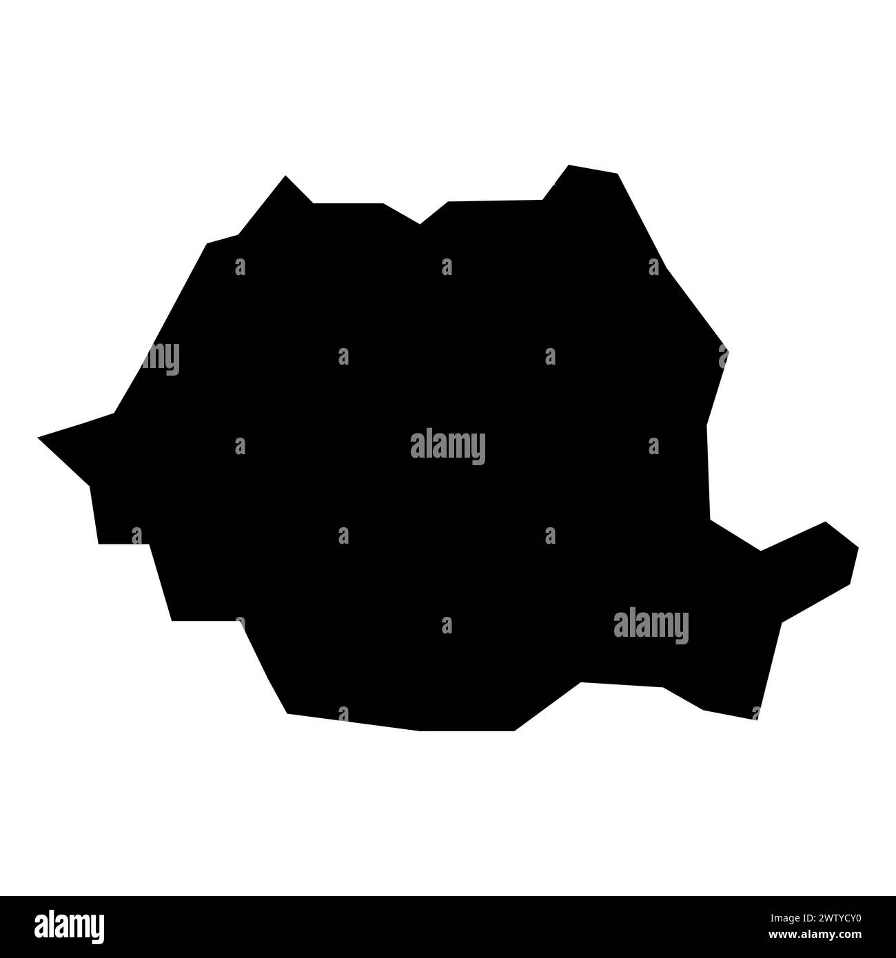 black vector romania map on white background Stock Vector Image & Art ...