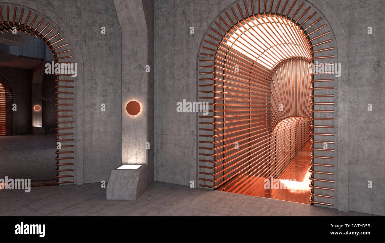 3D rendering of a science fiction time tunnel Stock Photo - Alamy