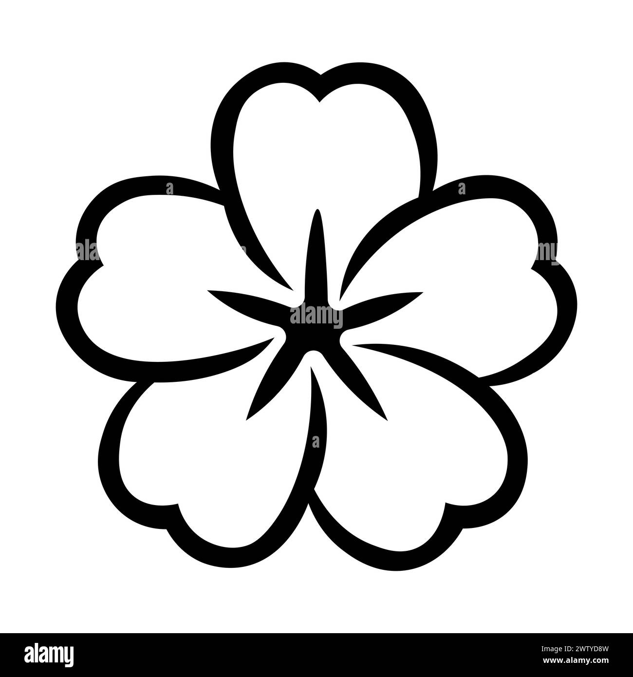 black vector sakura icon on white background Stock Vector Image & Art ...