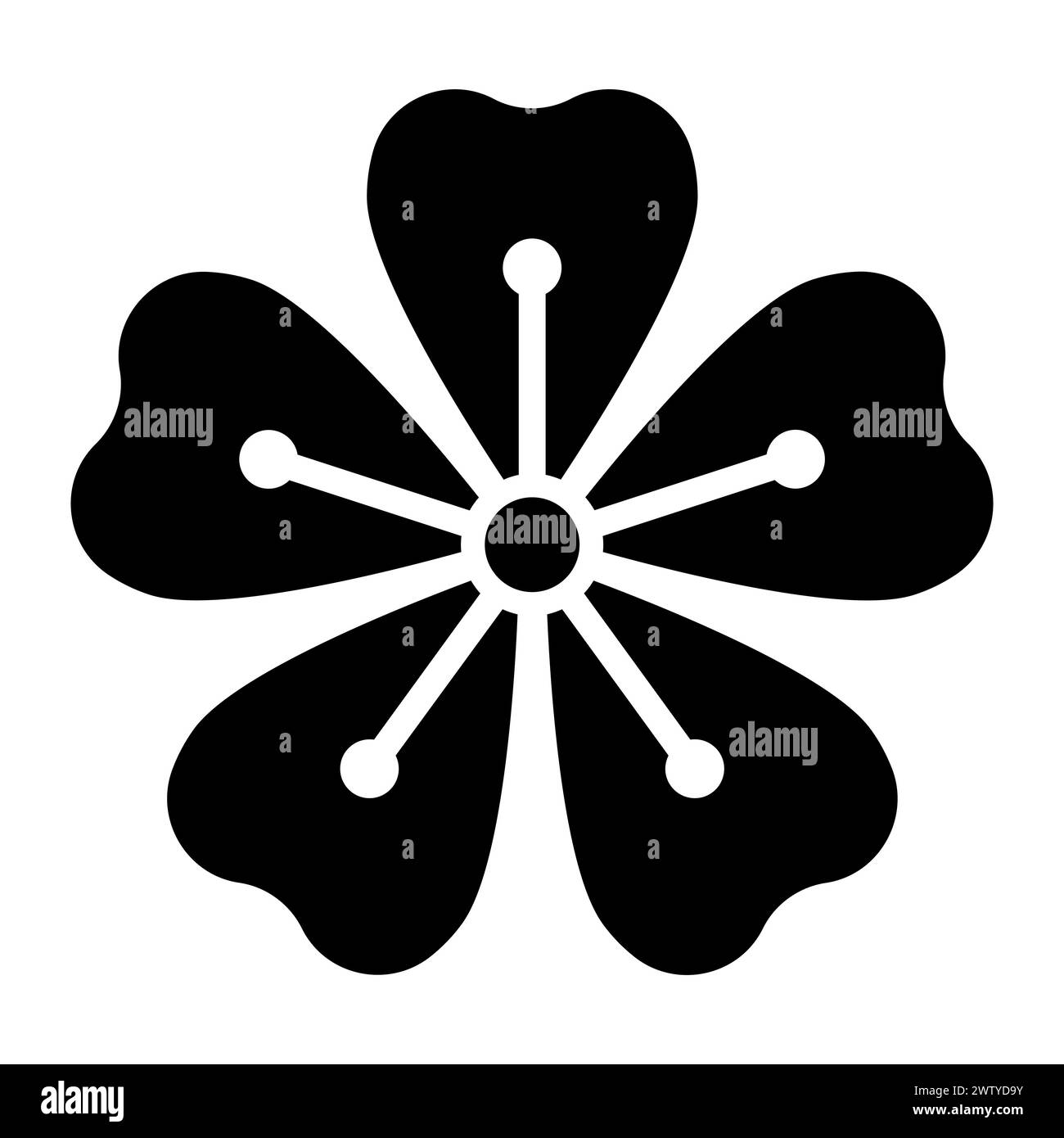 black vector sakura icon on white background Stock Vector Image & Art ...