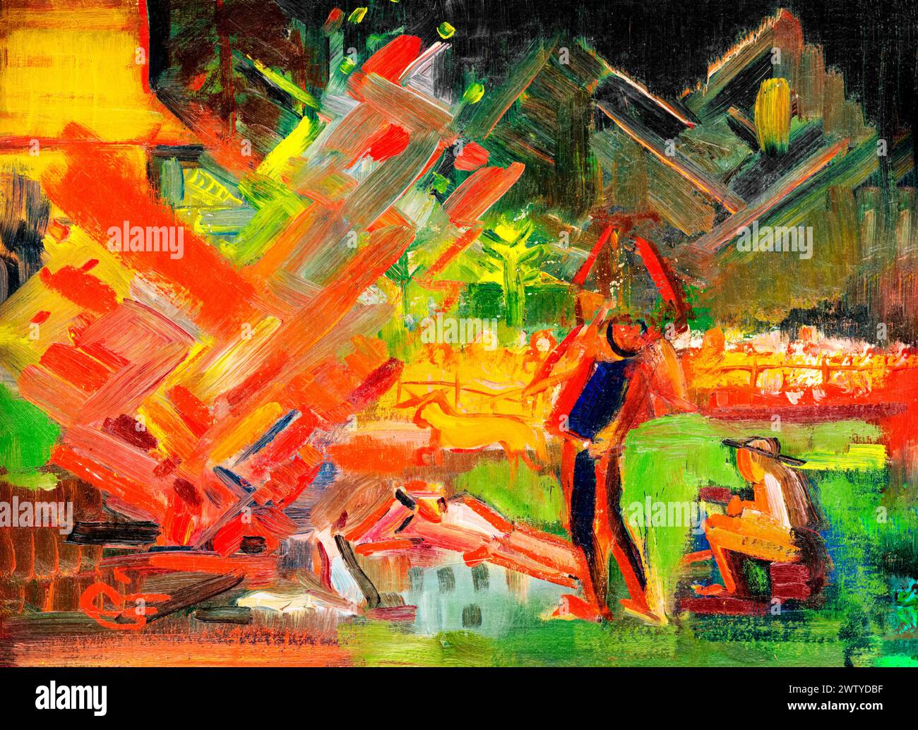 Campfire painting hi-res stock photography and images - Alamy