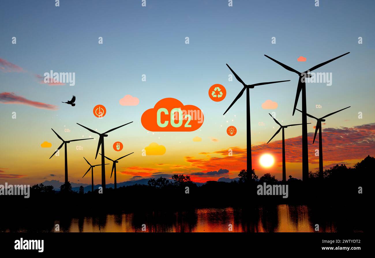 carbon-neutral and net zero emissions concepts promoting sustainability ...