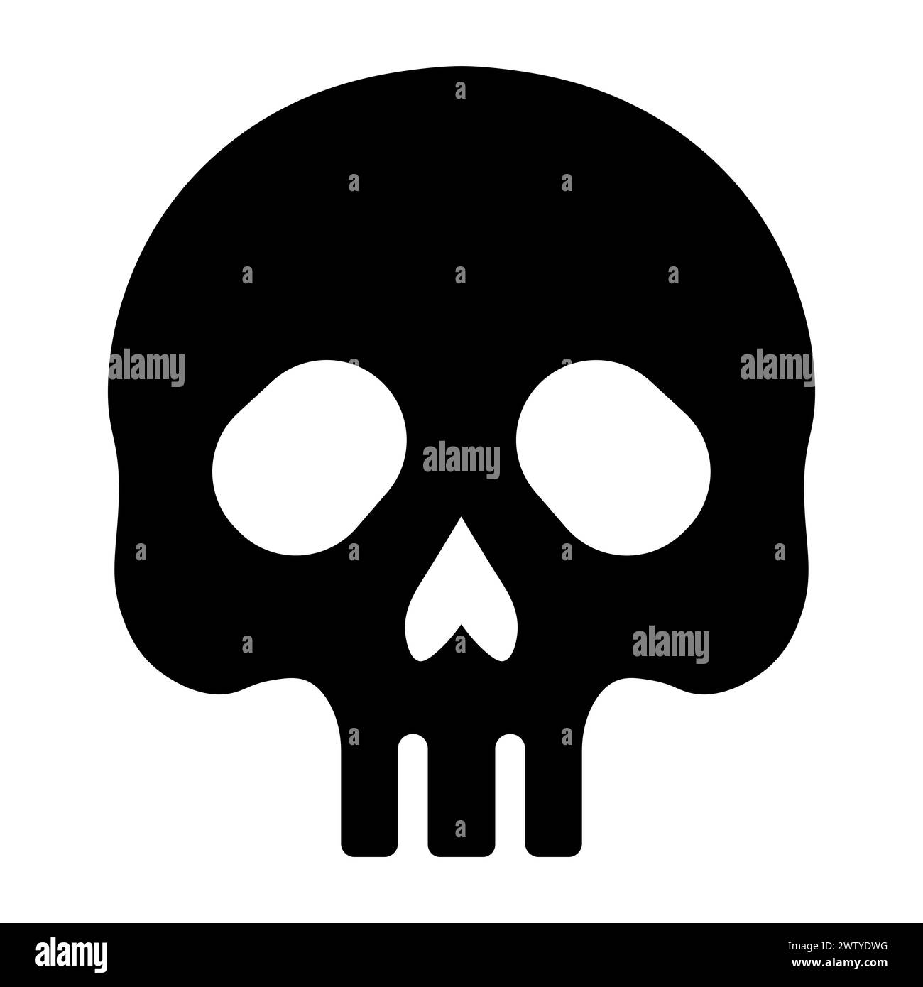 black vector skull icon on white background Stock Vector Image & Art ...
