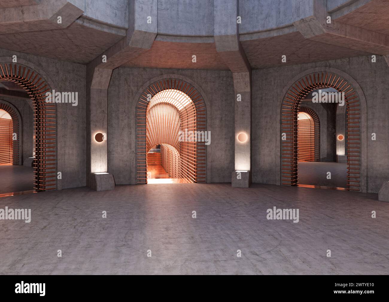 3D rendering of science fiction time tunnels Stock Photo - Alamy
