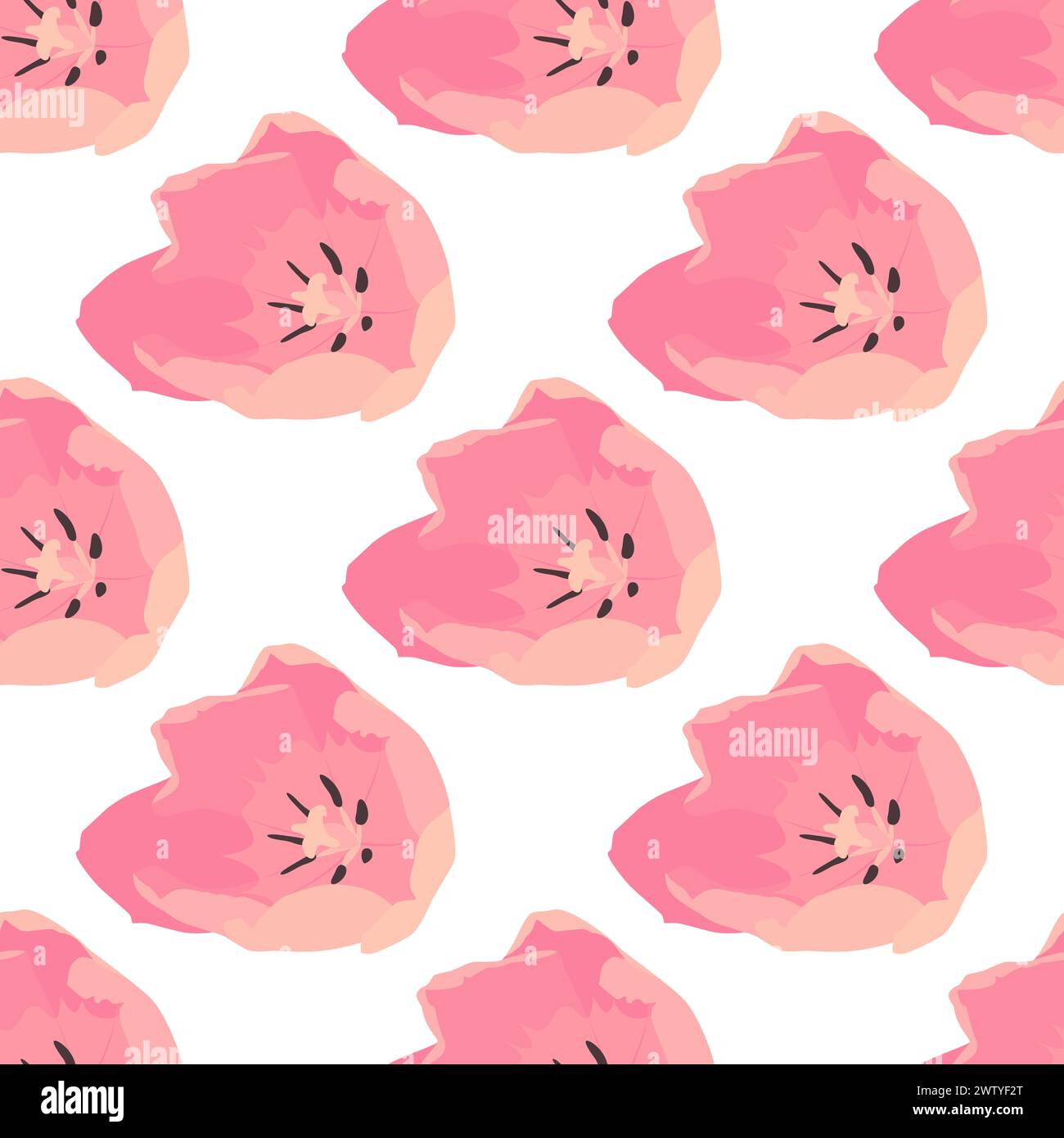 Seamless pattern of pink tulip buds. Vector Stock Vector Image & Art ...