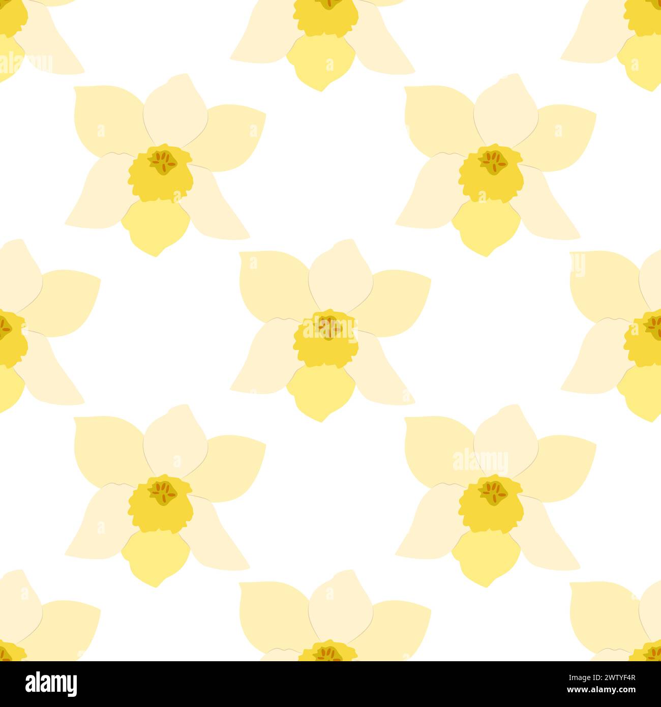 Seamless pattern of buds of yellow daffodils. Vector illustration Stock ...