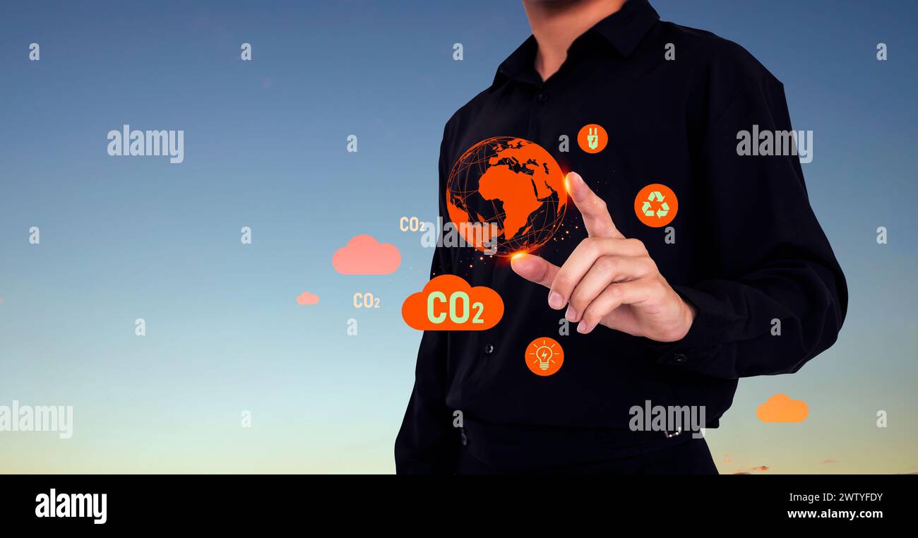 carbon-neutral and net zero emissions concepts promoting sustainability ...