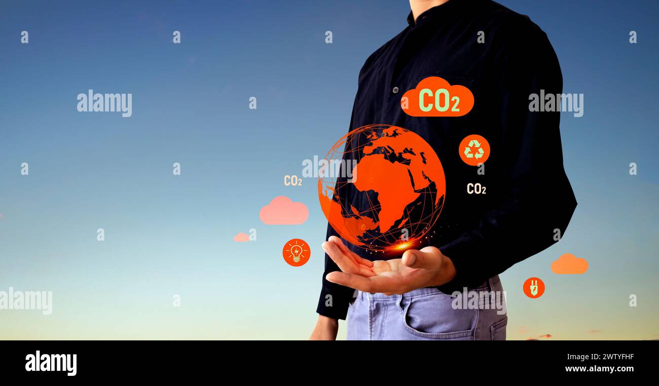 carbon-neutral and net zero emissions concepts promoting sustainability ...