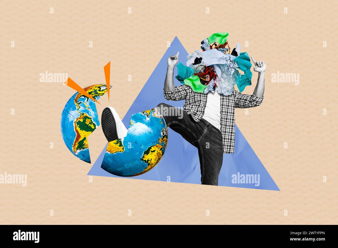 Sketch image composite trend artwork 3D photo collage of silhouette ...