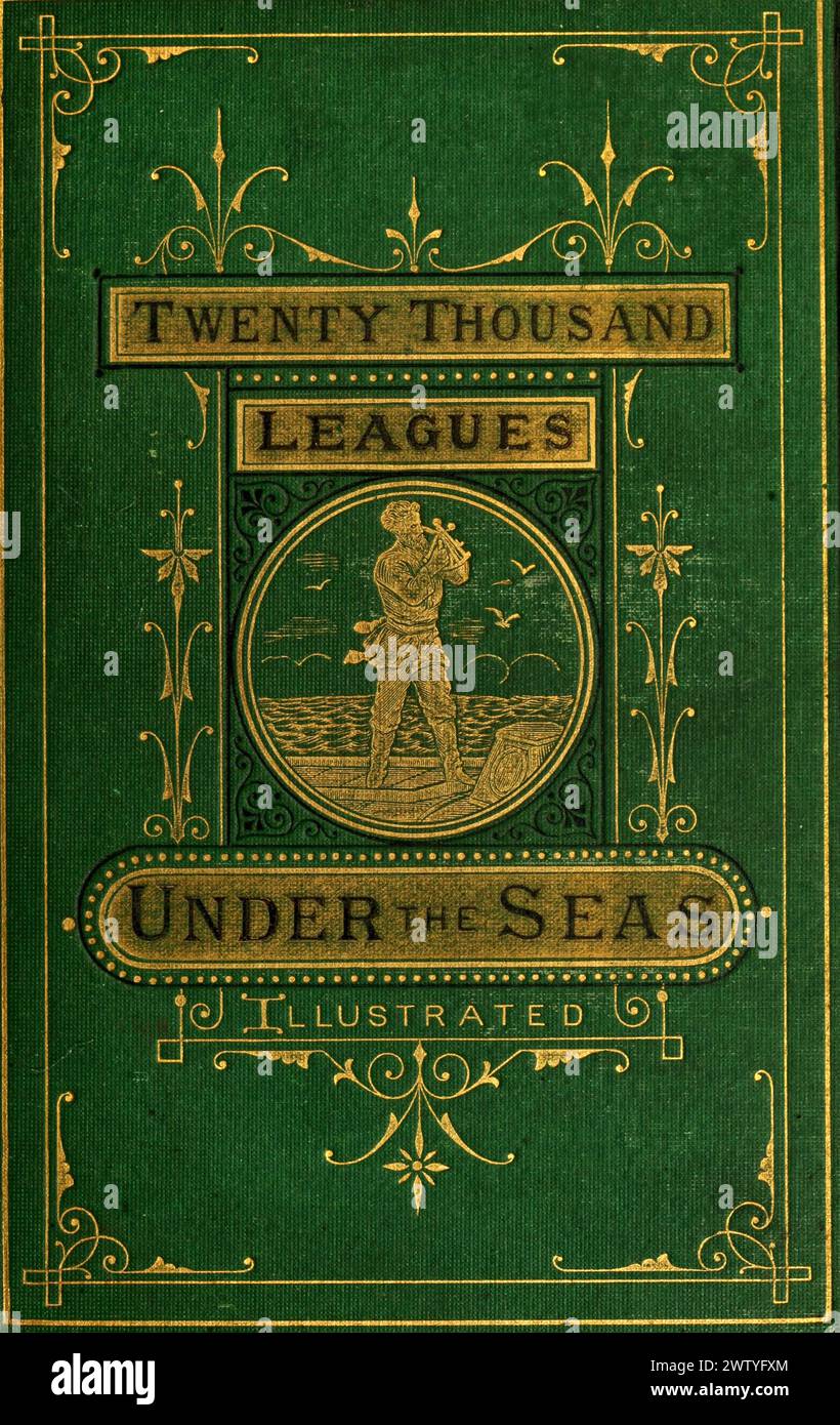 Vintage Book Cover. Twenty Thousand Leagues Under the Seas by Jules ...
