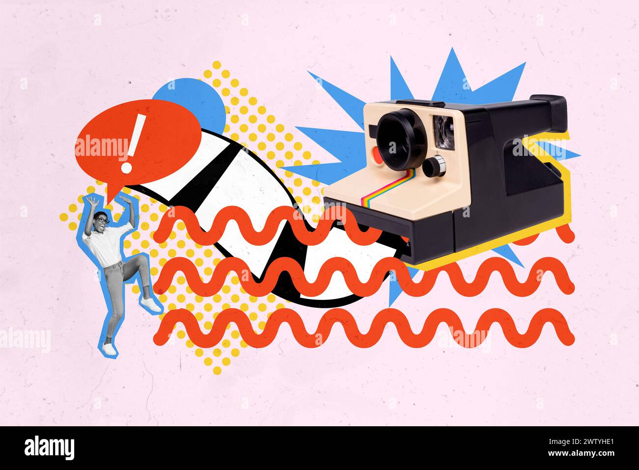 Composite photo collage of young happy girl model pose photoshoot ...