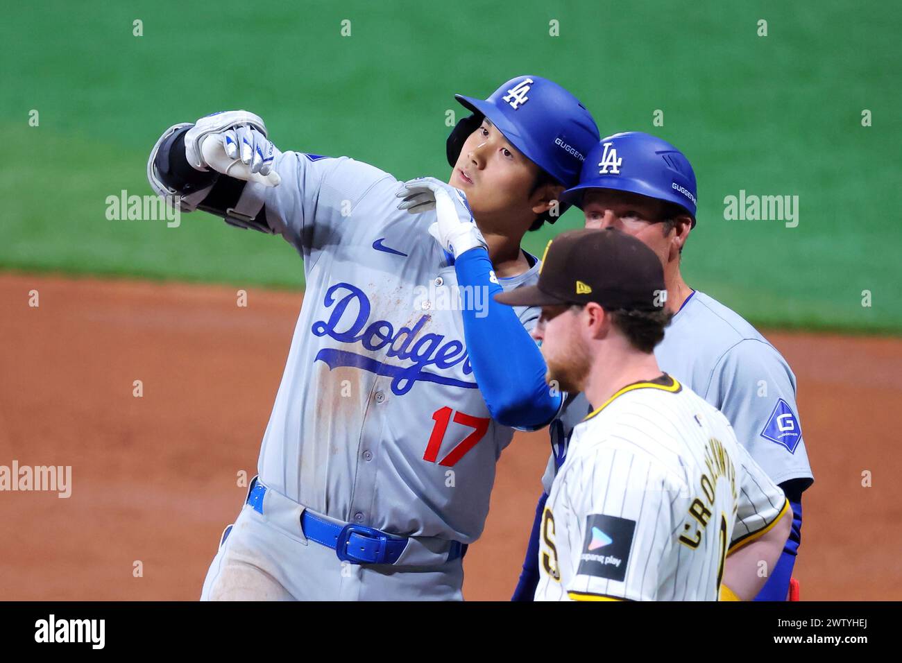 Gocheok Sky Dome, Seoul, South Korea. 20th Mar, 2024. (L-R) Shohei Ohtani, Clayton McCullough ...