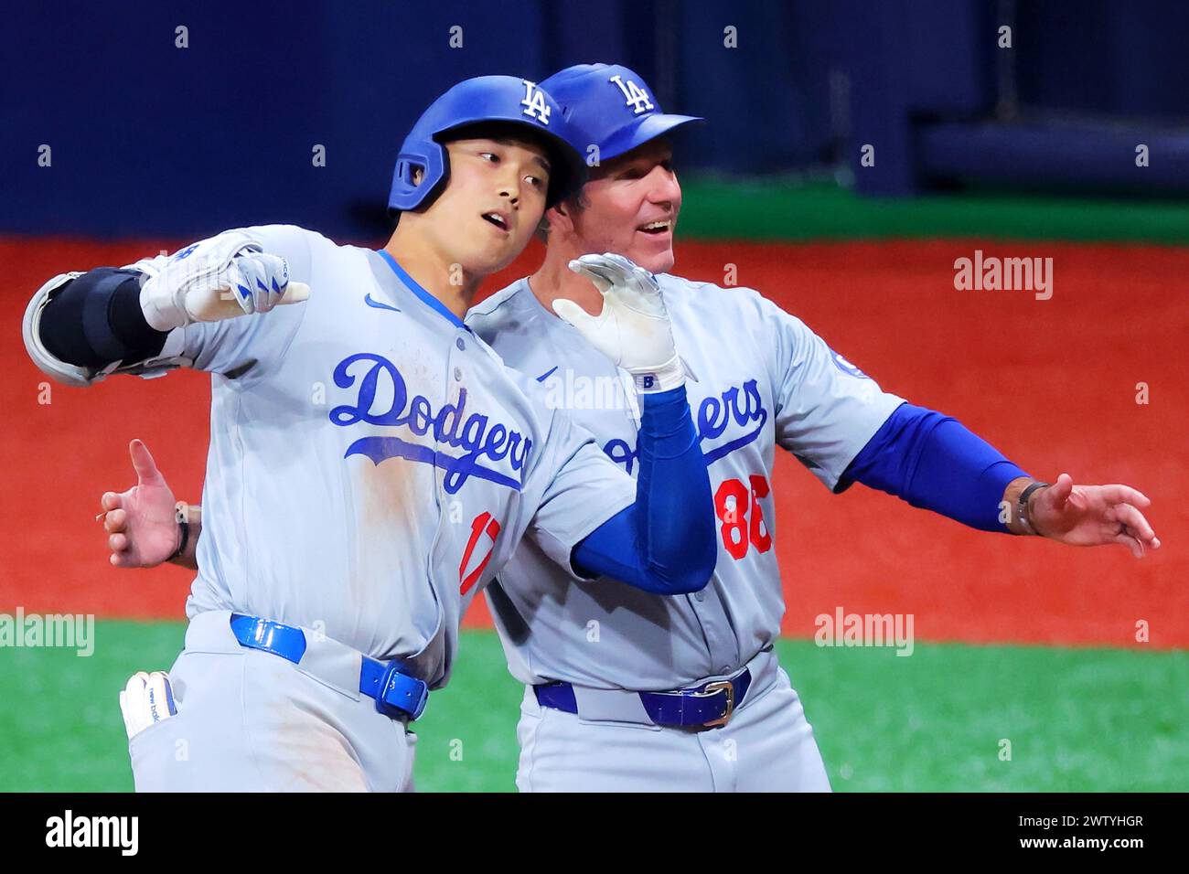 Gocheok Sky Dome, Seoul, South Korea. 20th Mar, 2024. (L-R) Shohei Ohtani, Clayton McCullough ...
