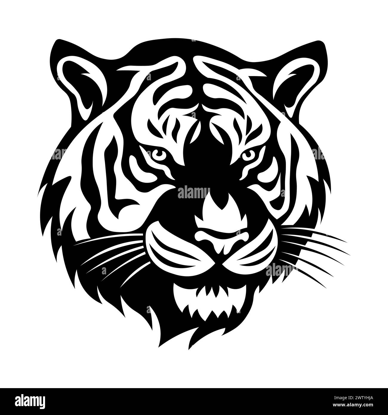 black vector tiger icon on white background Stock Vector Image & Art ...