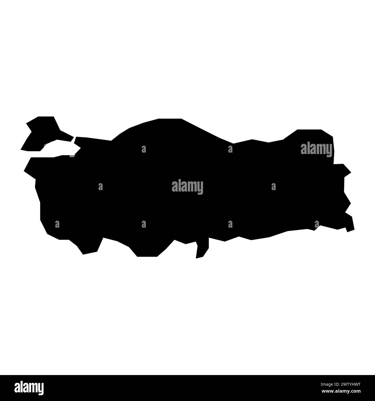 Black Vector Turkey Map On White Background Stock Vector Image And Art Alamy