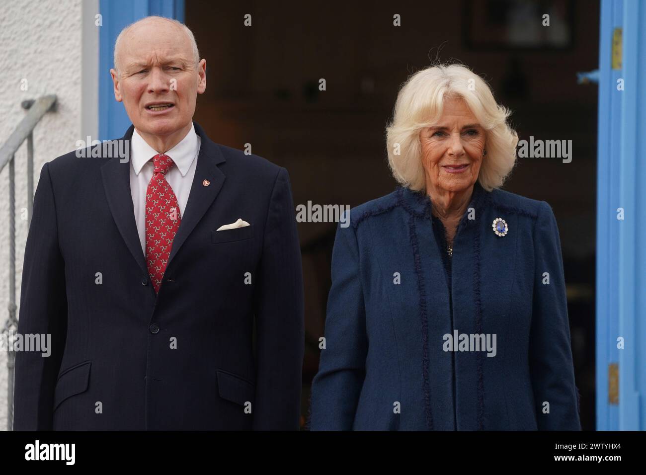 Britain's Queen Camilla, right, poses with Lieutenant Governor of the ...