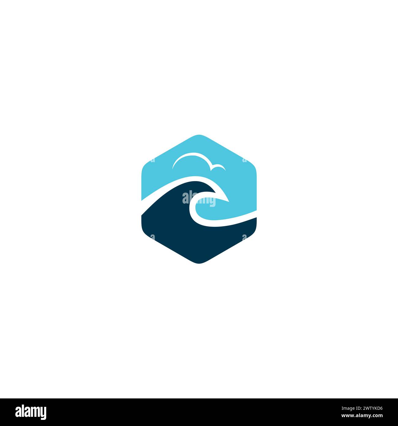 Wave Hexagon Logo. Ocean Logo Stock Vector Image & Art - Alamy