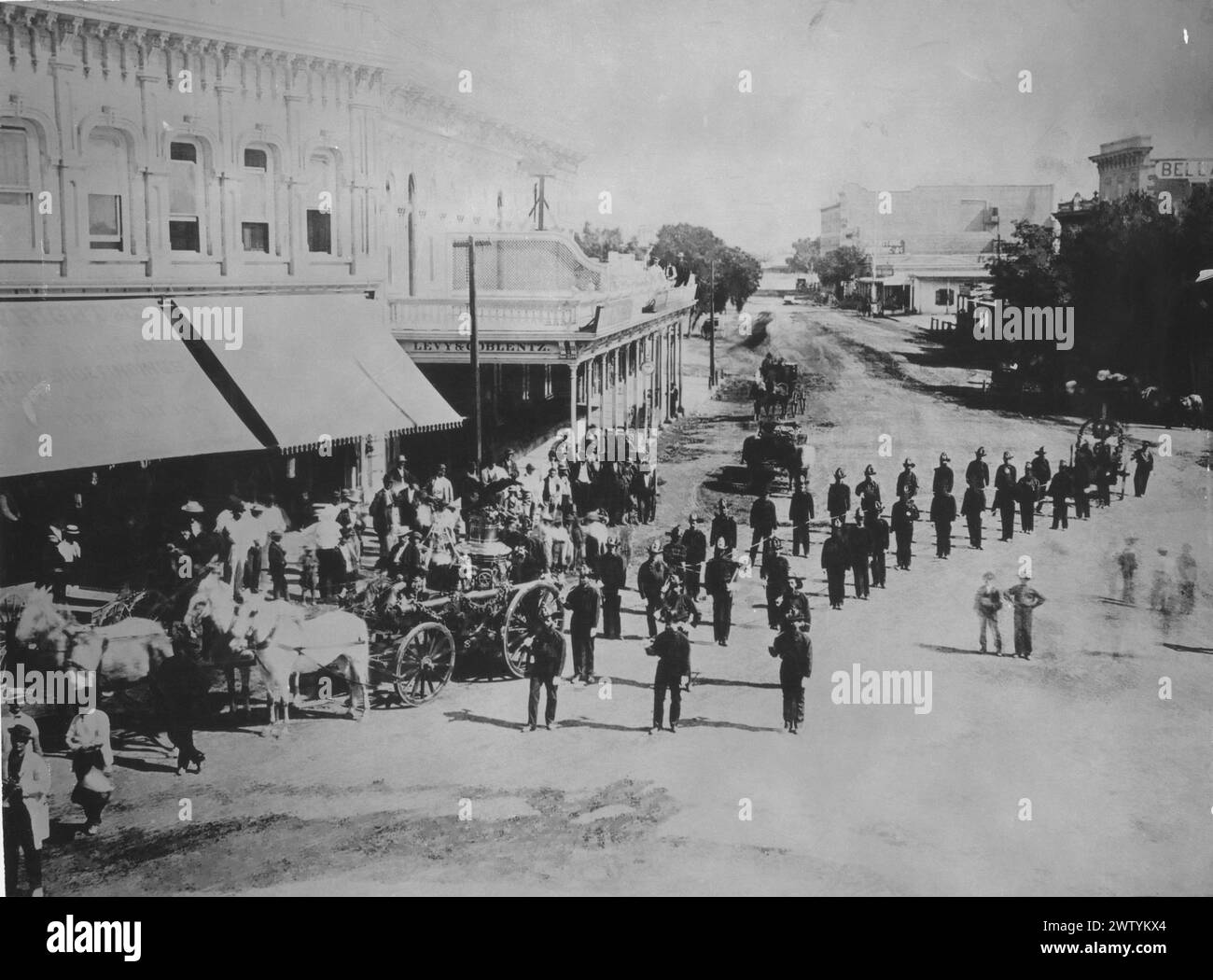 1st civic parade picture taken at the old junction of Spring and Main ...