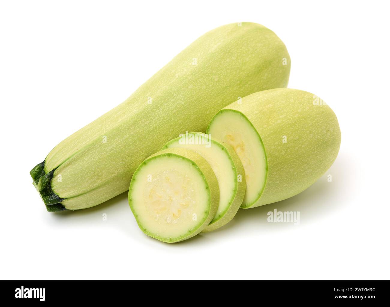 zucchini courgette isolated on white background Stock Photo - Alamy