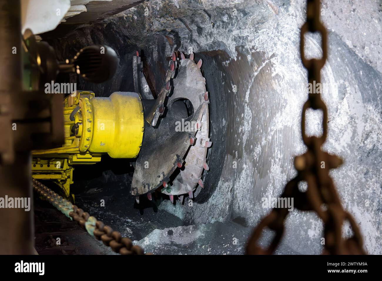 Modern drilling machine working in coal mine Stock Photo - Alamy