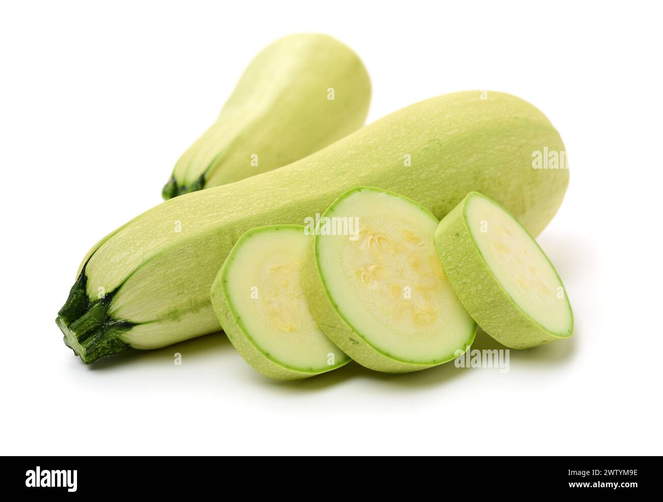 zucchini courgette isolated on white background Stock Photo - Alamy