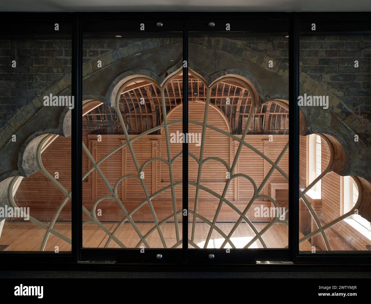 Detail of ceiling and Victorian window towards auditorium. Brighton ...