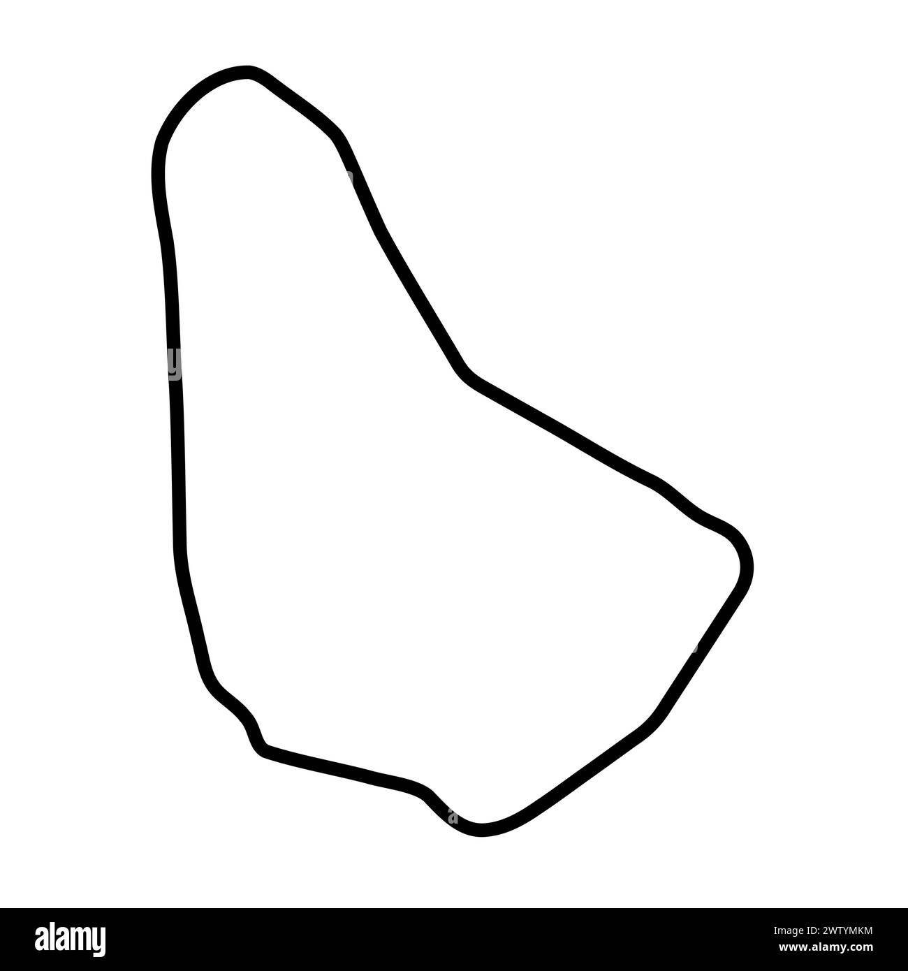 Barbados country simplified map. Thick black outline contour. Simple ... Barbados country simplified map. Thick black outline contour. Simple ...