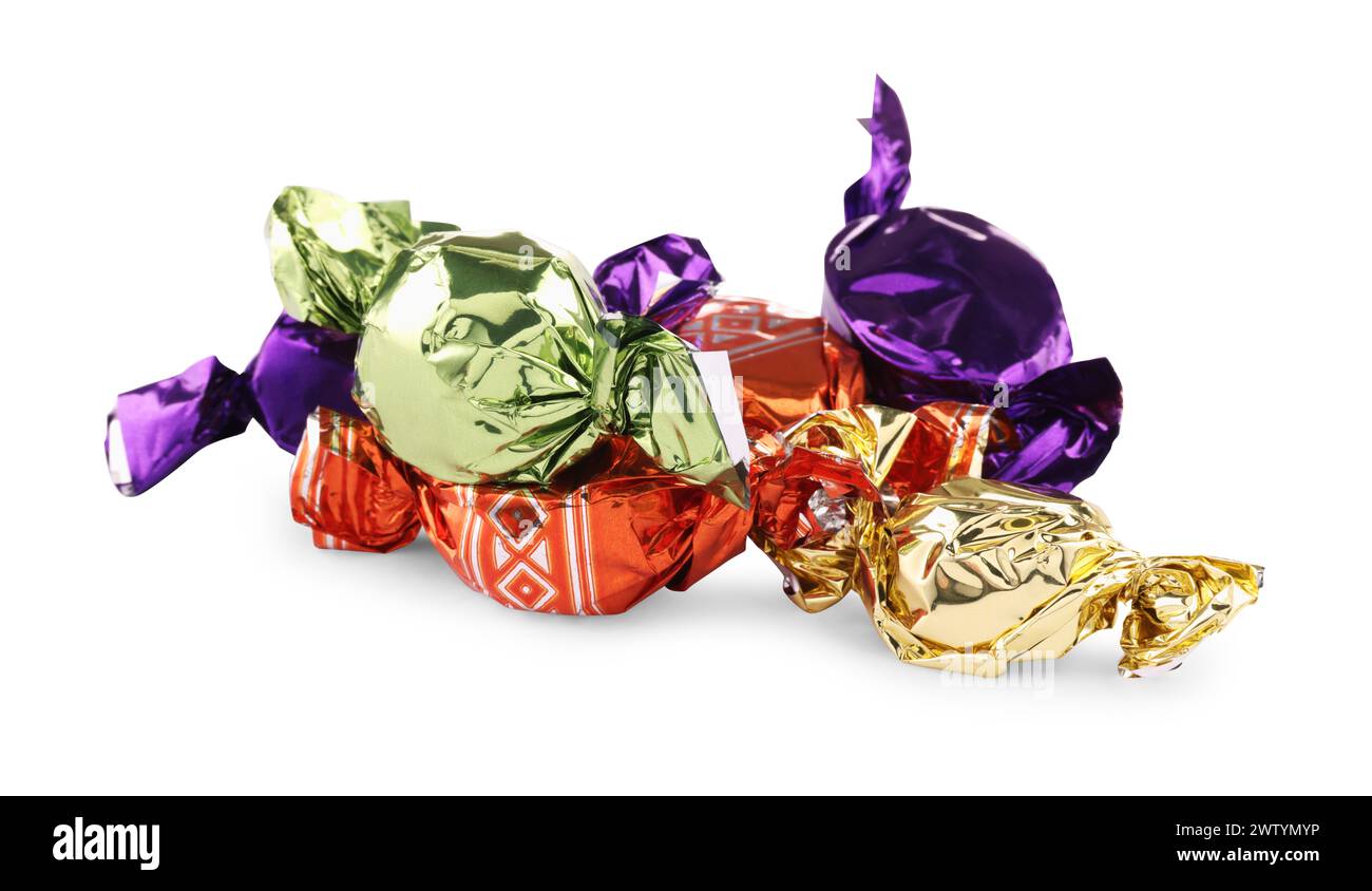 Shiny colorful candies foil hi-res stock photography and images - Alamy