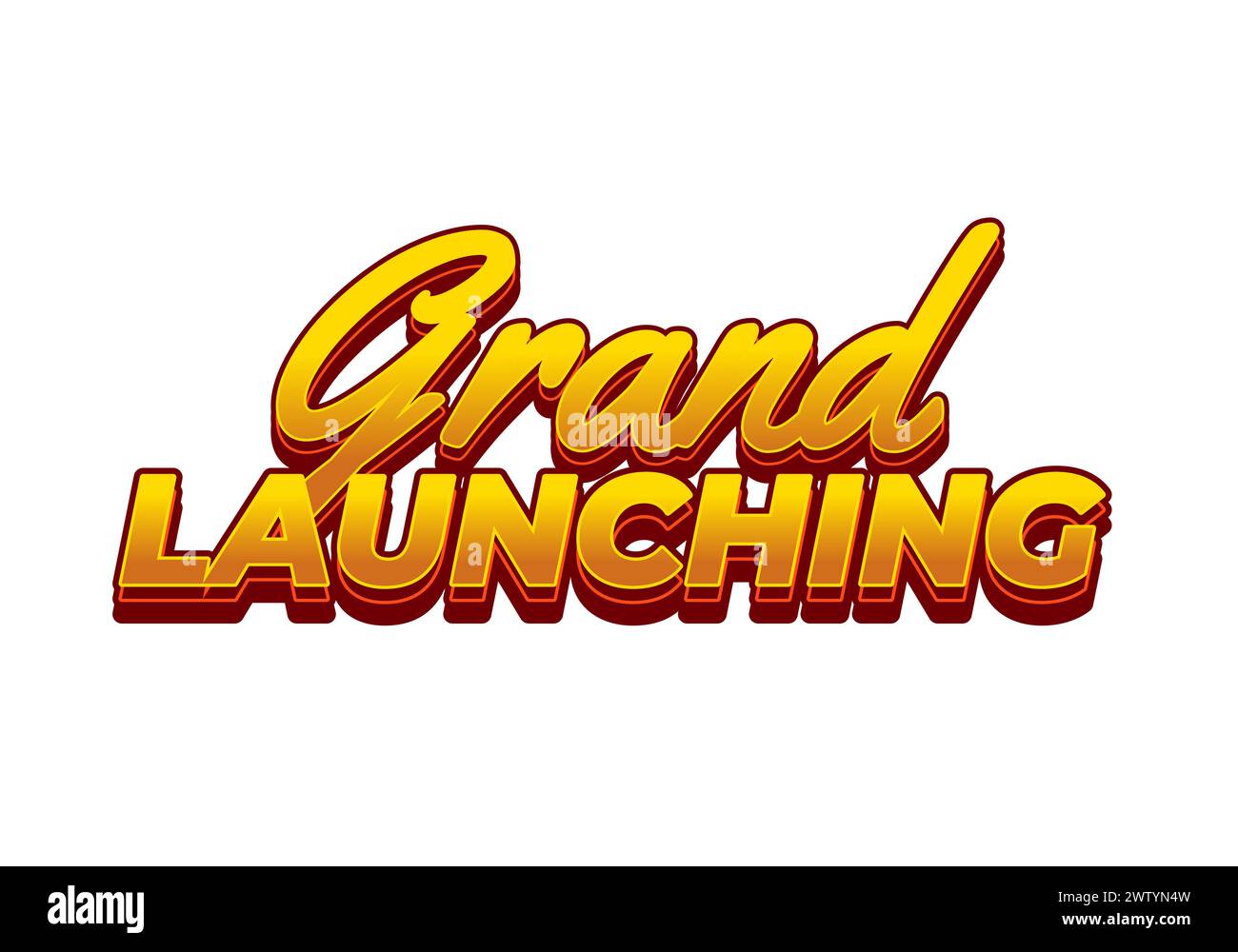 Grand launching. Text effect design in yellow gold colors Stock Vector ...
