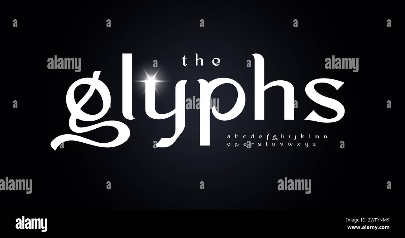 Upscale sophisticated alphabet, gently refined lowercase letters ...