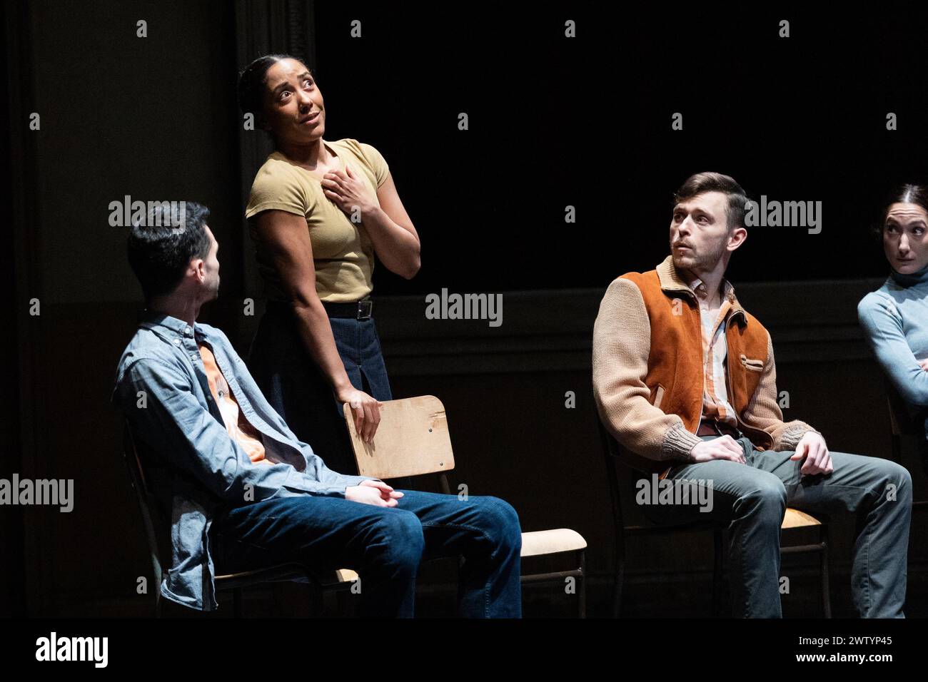 London, UK. March 20th, 2024. A scene from Kidd Pivot’s Assembly Hall by Crystal Pite and ...