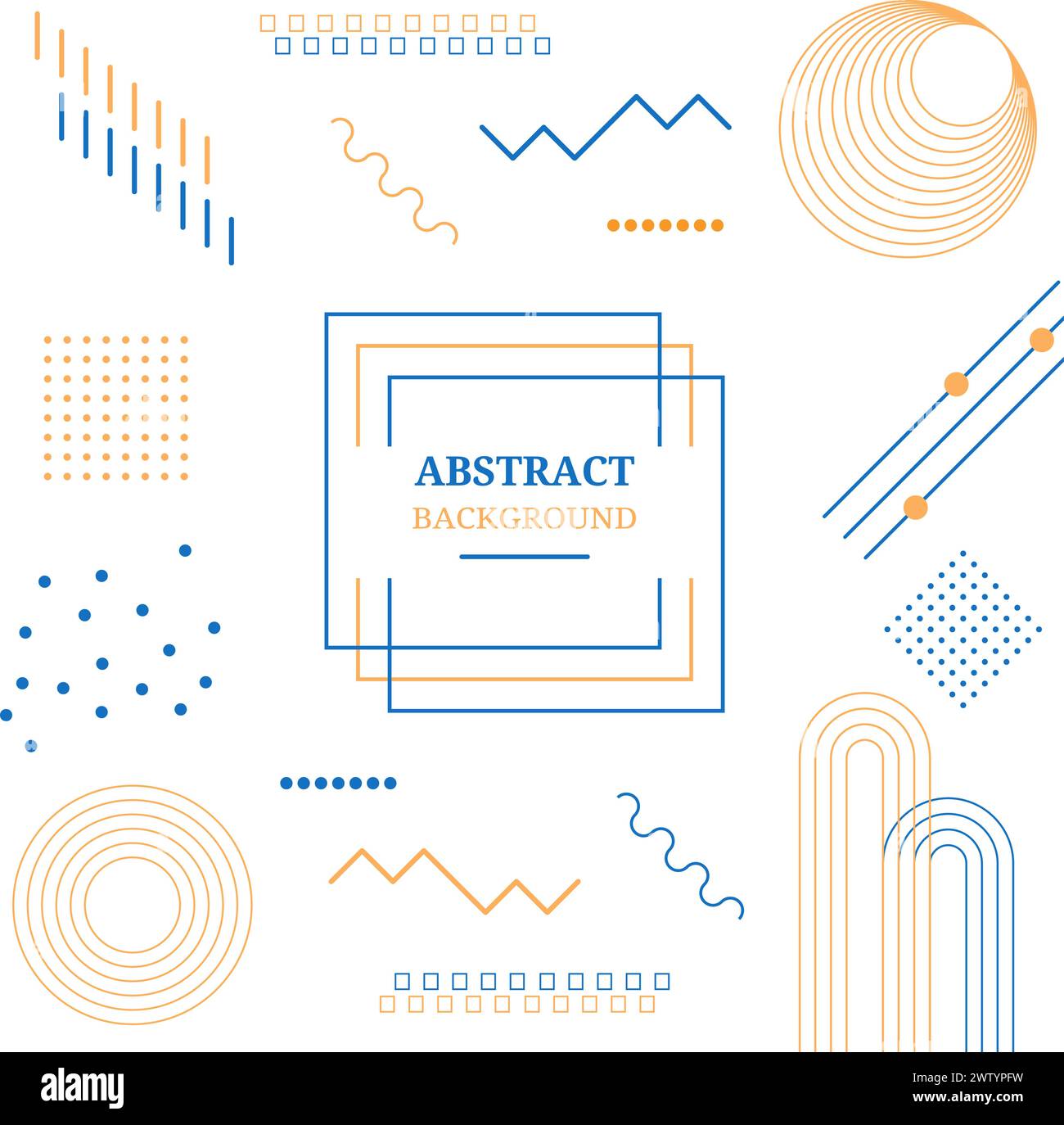 Abstract memphis background. Pattern from geometric shapes in 80s-90s style with headline ...