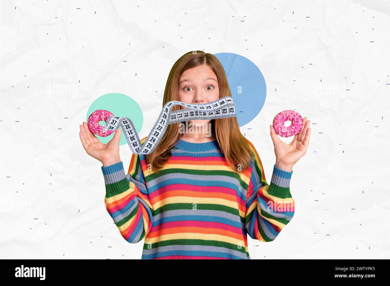 Trend artwork composite image 3D photo collage of young girl teenager ...