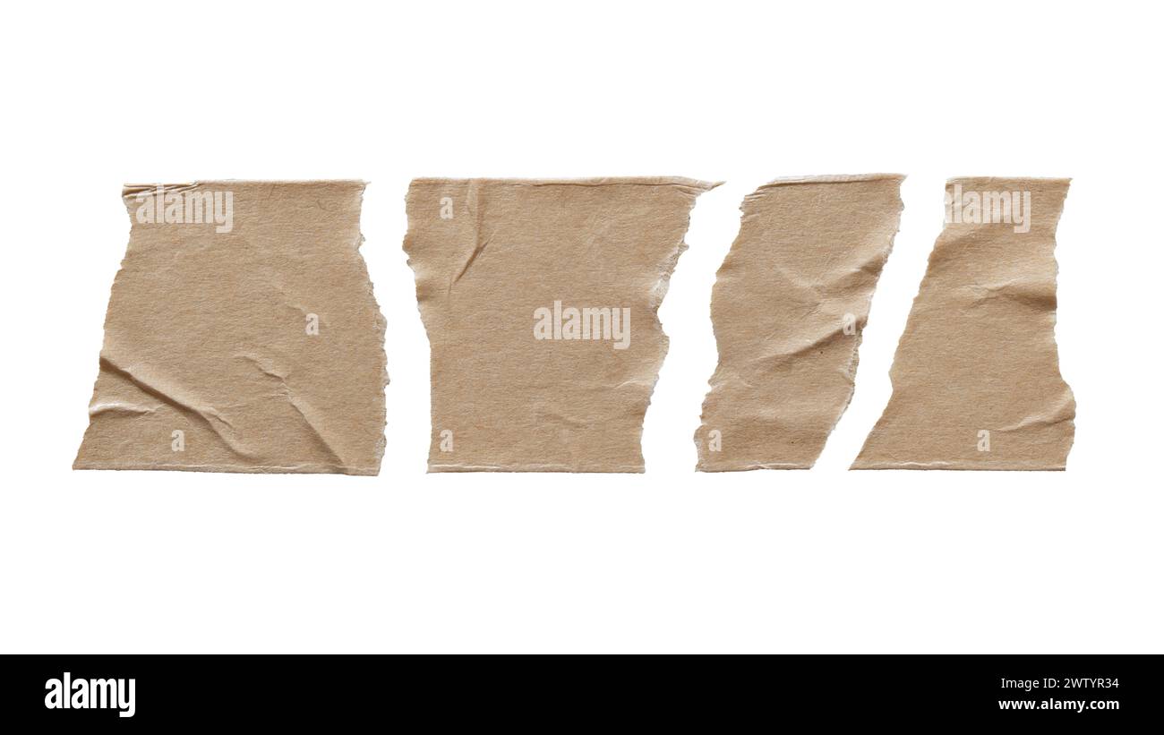 Torn brown masking tape on white background with clipping path Stock ...