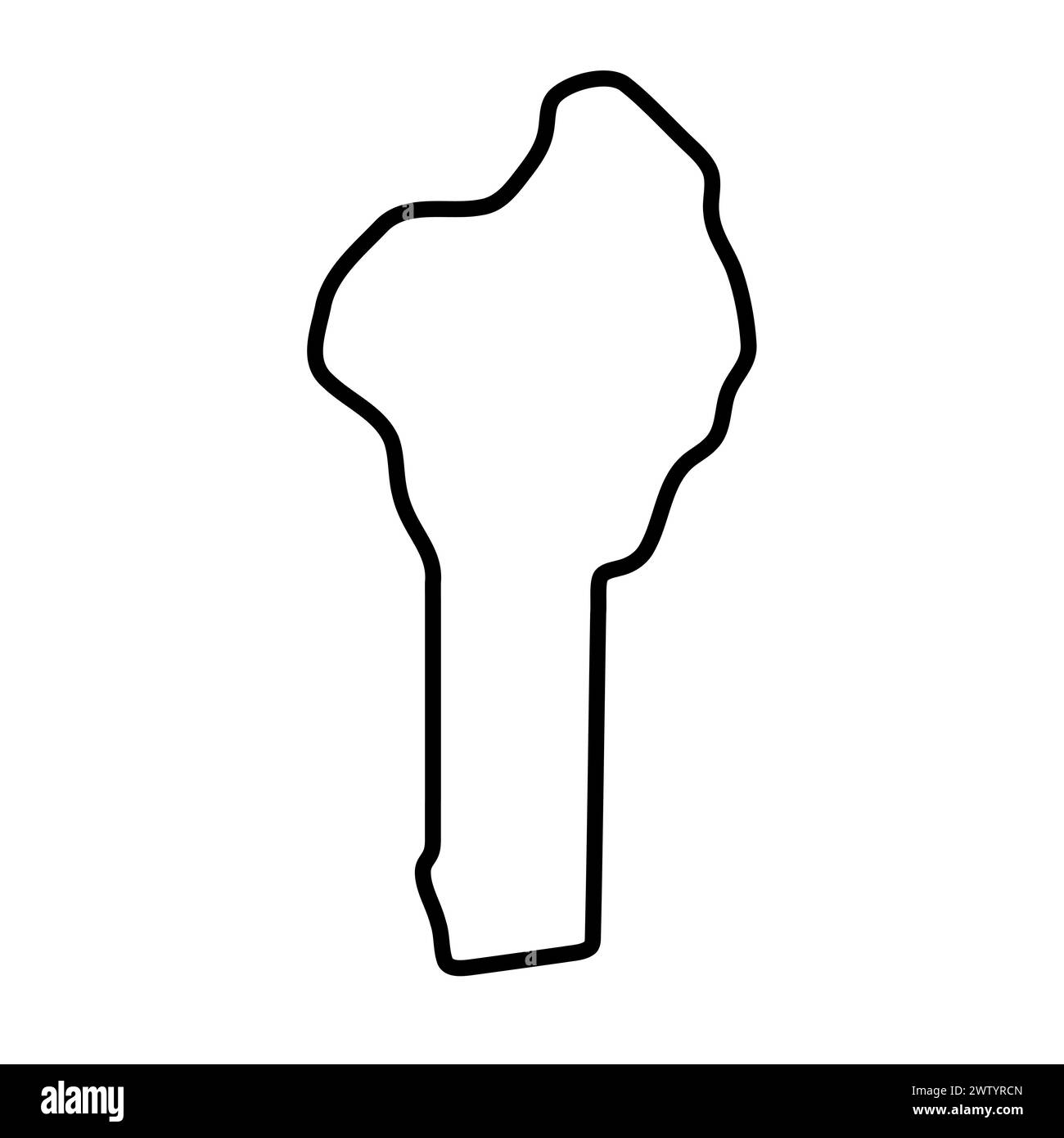Benin country simplified map. Thick black outline contour. Simple ... Benin country simplified map. Thick black outline contour. Simple ...