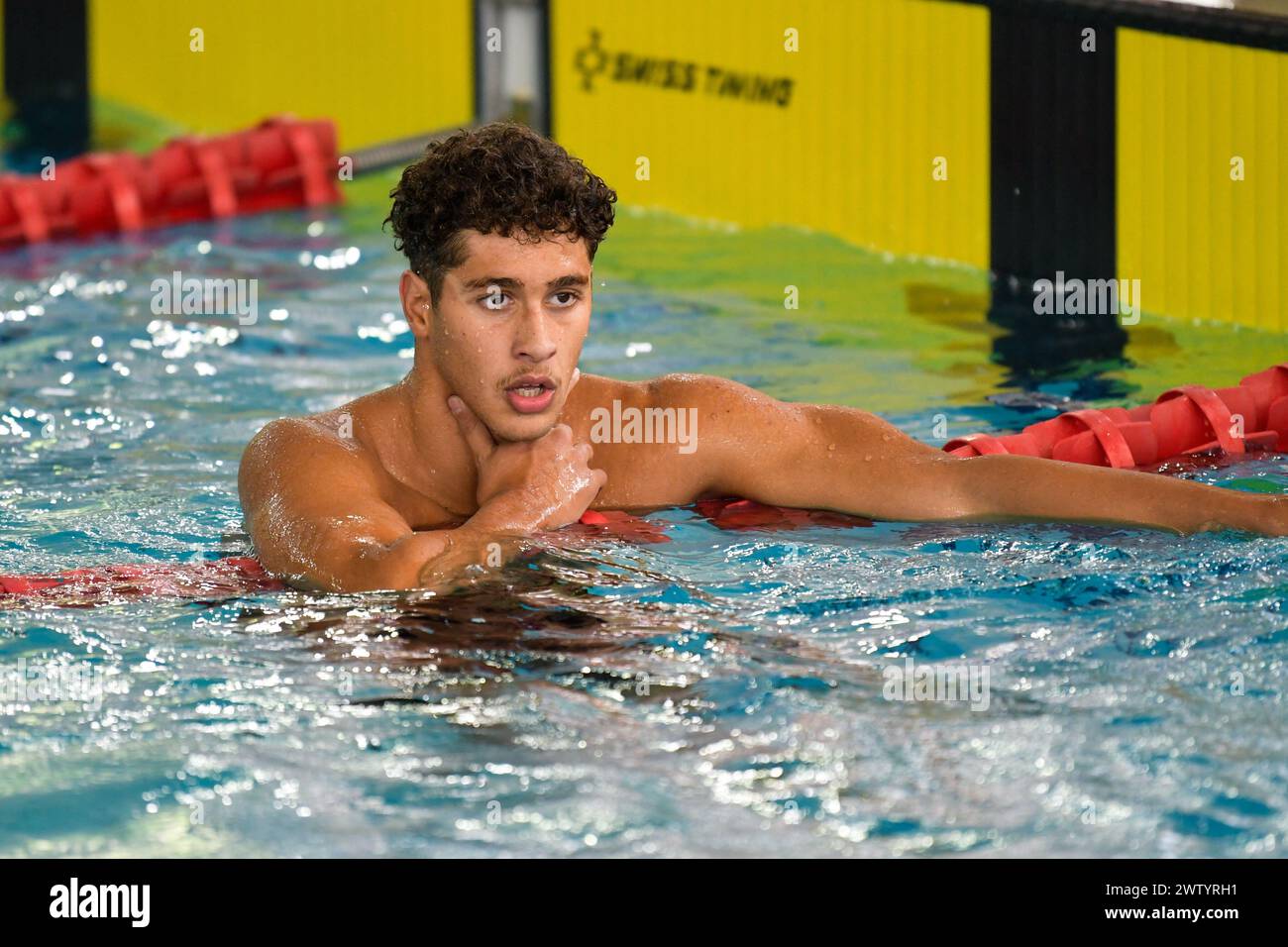 Nice, France. 20th Mar, 2024. Ahmed Jaouadi is seen after finishing the ...
