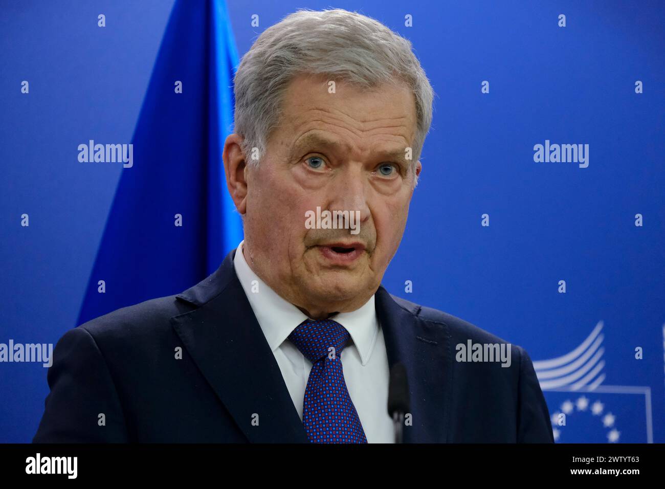 Brussels, Belgium. 20th Mar, 2024. Press point by EU Commission ...