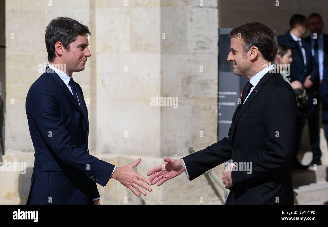 French Prime Minister Gabriel Attal and French President Emmanuel ...